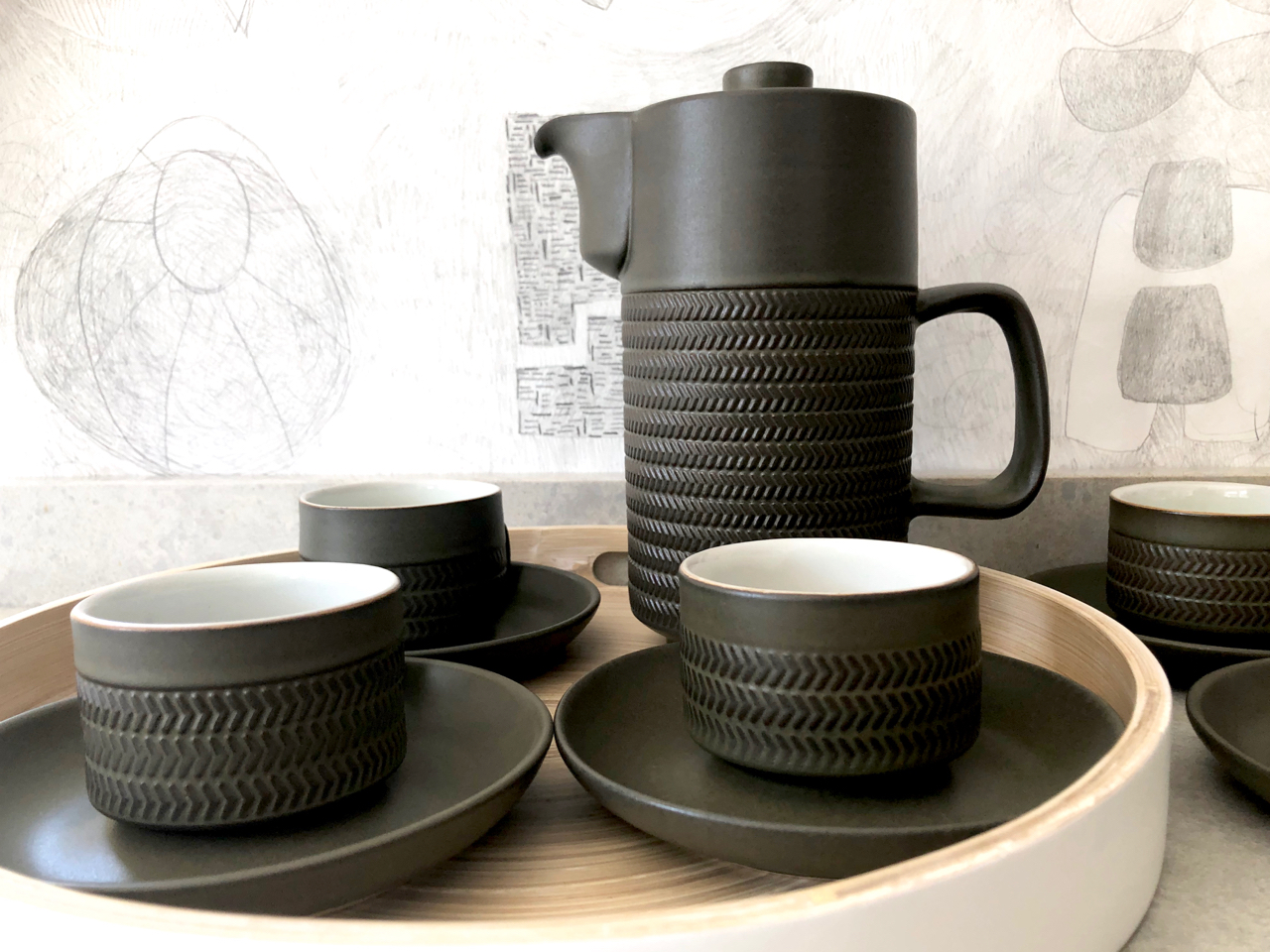 Denby Chevron coffee set - Vintage Motif